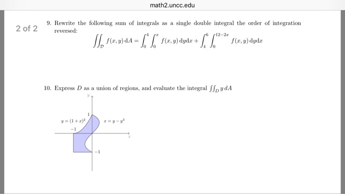 Solved math2.uncc.edu 9. Rewrite the following sum of | Chegg.com