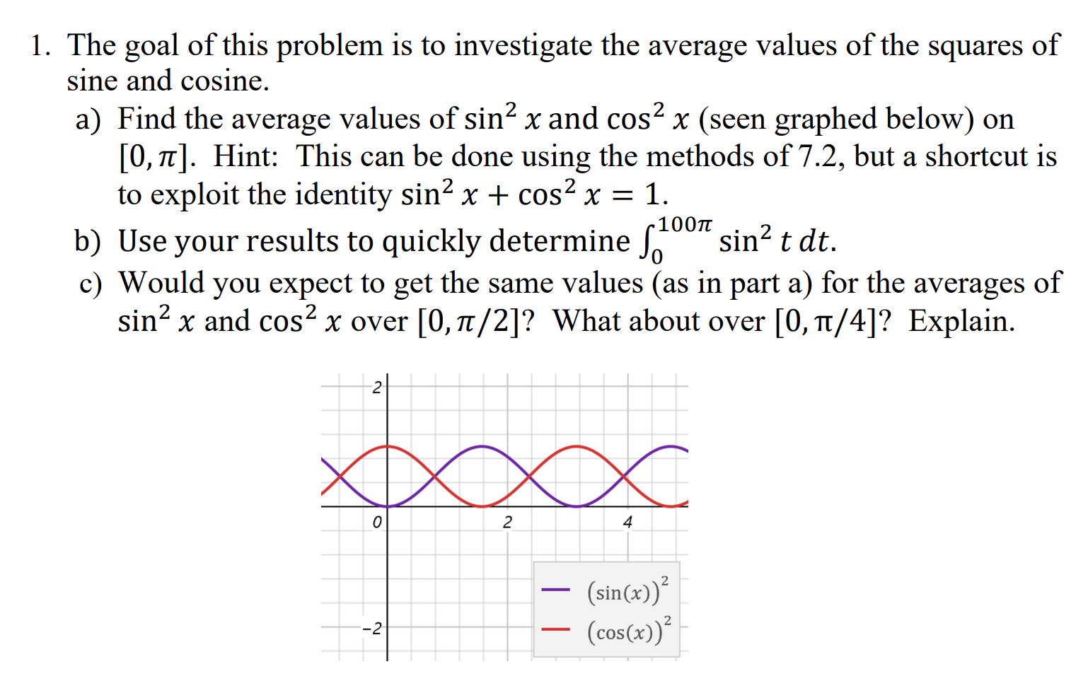Solved 1. The goal of this problem is to investigate the | Chegg.com