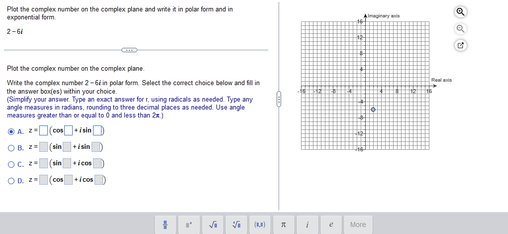 Solved Plot the complex number on the complex plane and | Chegg.com