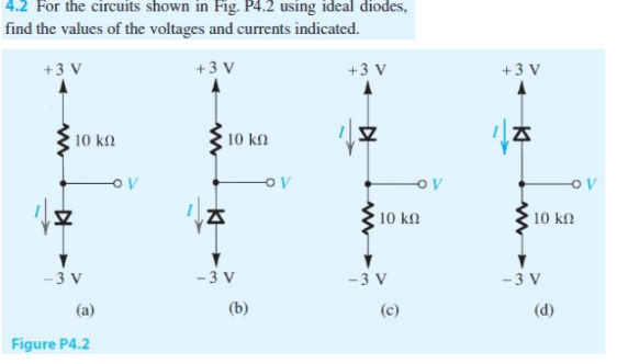 Solved 4.2 For the circuits shown in Fig. P4.2 using ideal | Chegg.com
