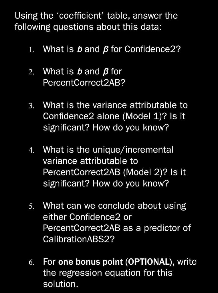 Model Summary a. Predictors: (Constant), Confidence | Chegg.com