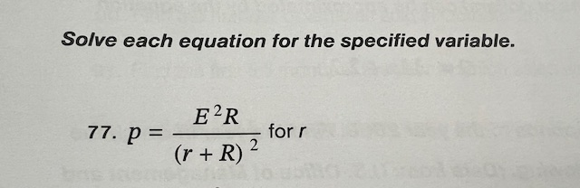 Solved Solve each equation for the specified | Chegg.com