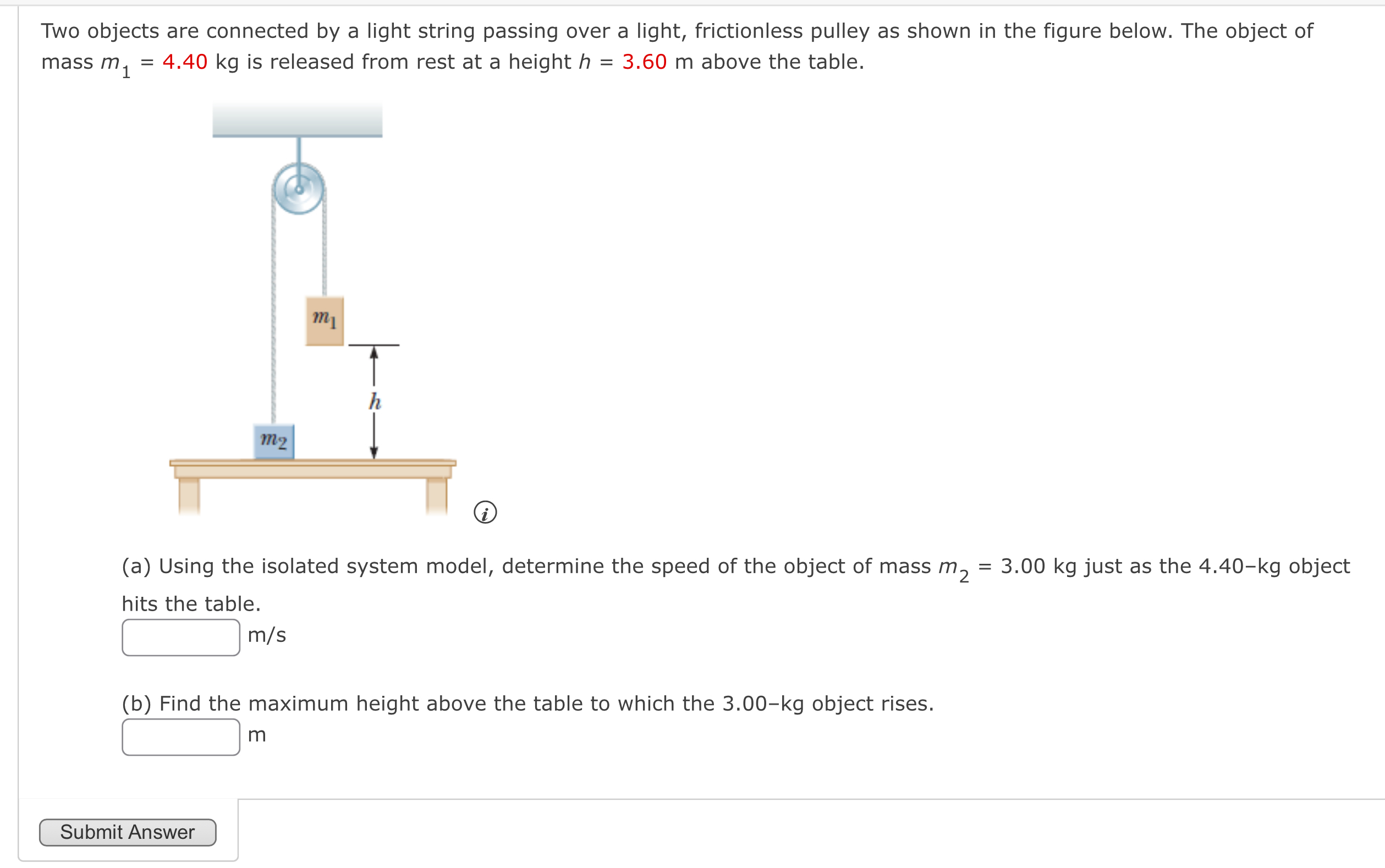 Solved Two objects are connected by ﻿a light string passing | Chegg.com