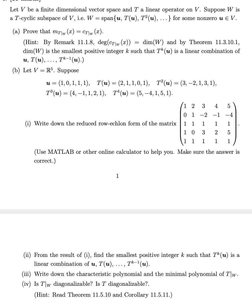 Solved = = = Let V be a finite dimensional vector space and | Chegg.com
