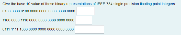 Solved Give the base 10 value of these binary | Chegg.com