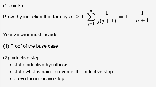 Solved Prove by induction that for any | Chegg.com