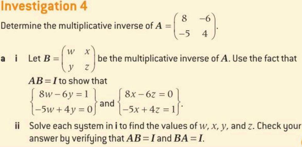Solved Investigation 4 Determine the multiplicative inverse | Chegg.com