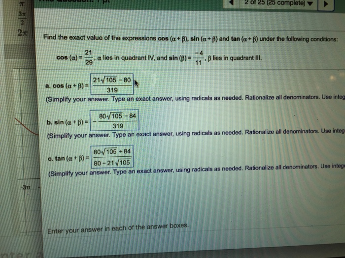 Solved Find the exact value of the expressions cos (alpha + | Chegg.com