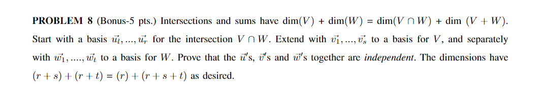 Solved PROBLEM 8 (Bonus-5 pts.) Intersections and sums have | Chegg.com