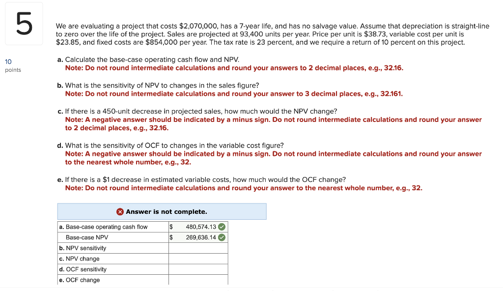 Solved We are evaluating a project that costs $2,070,000, | Chegg.com