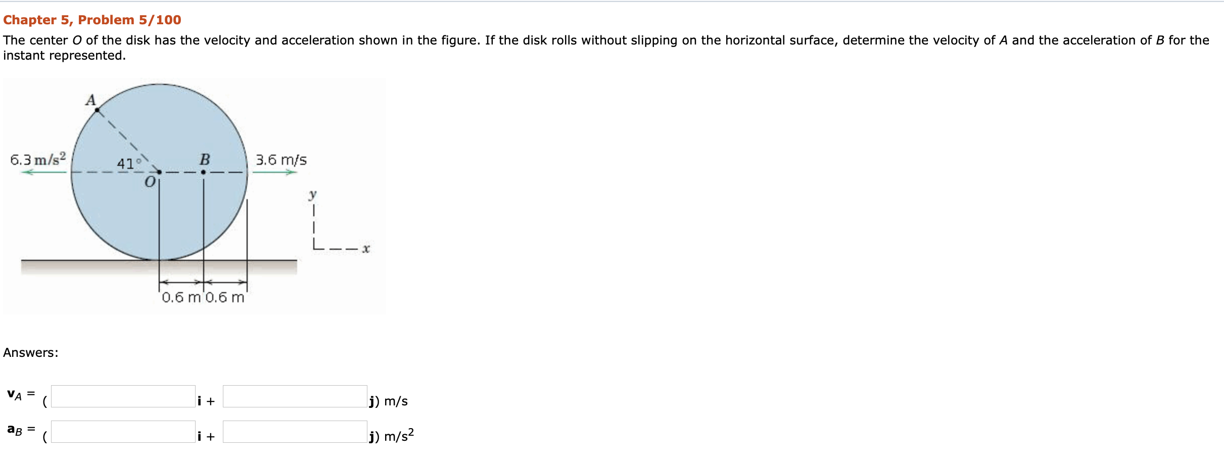 Solved Chapter 5, Problem 5/100 The center o of the disk has | Chegg.com