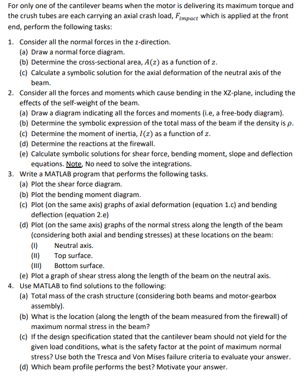 Consider the crash structure of an electric vehicle | Chegg.com