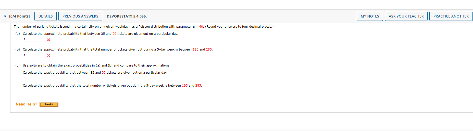 Solved The number of parking tickets issued in a certain | Chegg.com