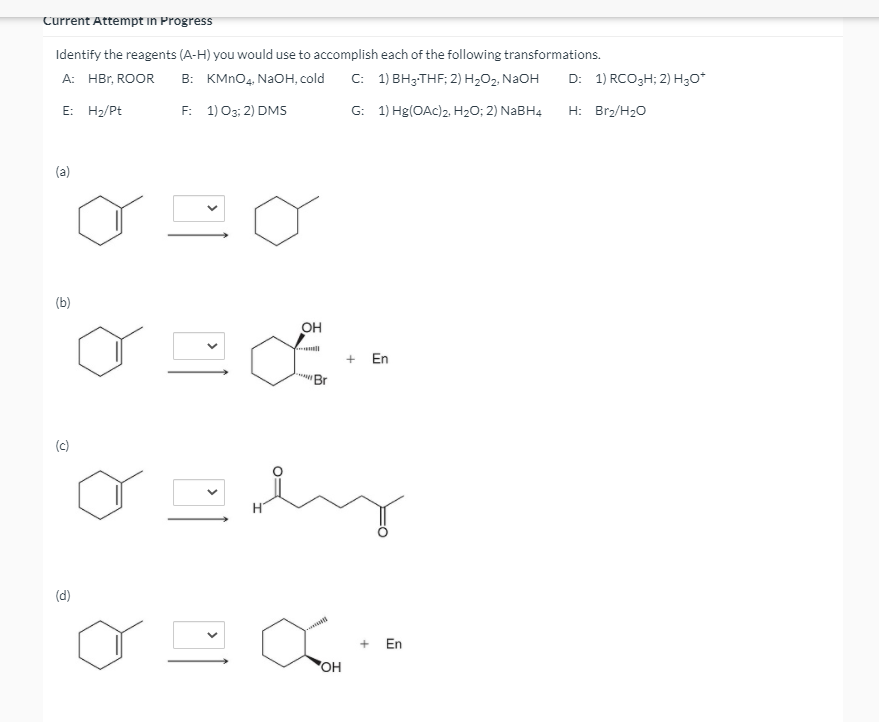 Solved Current Attempt in Progress Identify the reagents | Chegg.com