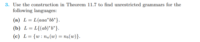 Solved 3. Use the construction in Theorem 11.7 to find | Chegg.com