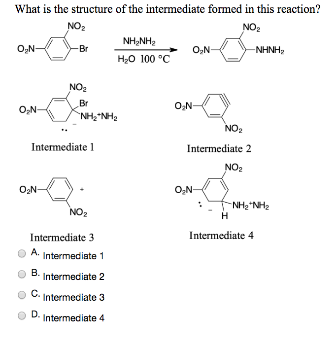 Solved What is the structure of the intermediate formed in | Chegg.com