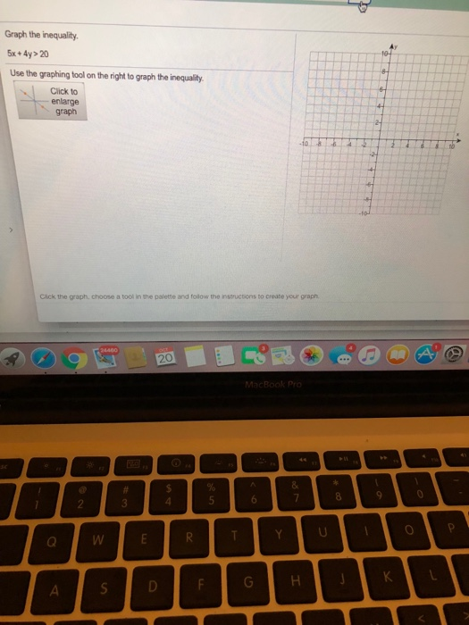Solved Graph the inequality. 5x+4y> 20 Use the graphing tool | Chegg.com