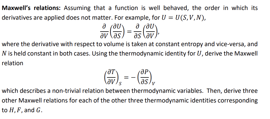 Solved Maxwell's relations: Assuming that a function is well | Chegg.com