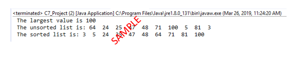 Solved Write a Java program with a single-dimension array | Chegg.com