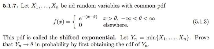 Solved 5.1.7. Let X1,..., Xn be iid random variables with | Chegg.com