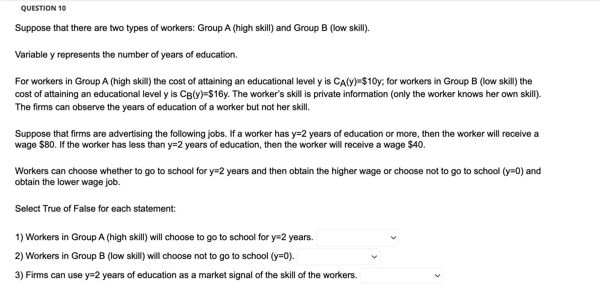 Solved Suppose that there are two types of workers: Group A | Chegg.com