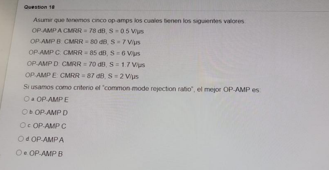 Solved Lo que implica que un op-amp tiene su resistencia de | Chegg.com
