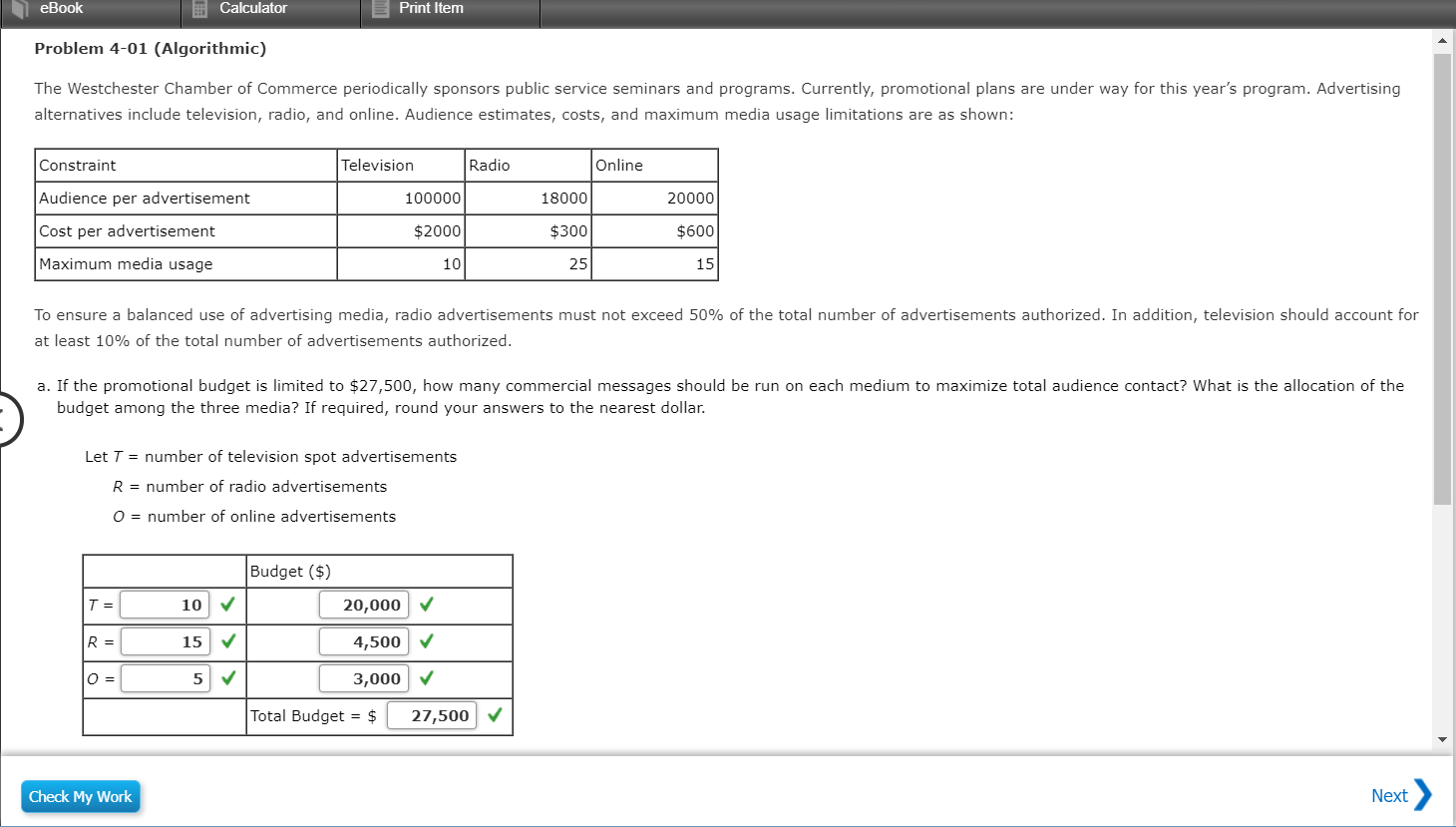 Solved eBook Calculator Print Item Problem 4-01 | Chegg.com