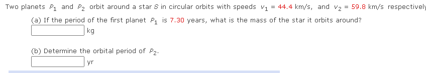 Solved Two planets P1 and P2 orbit around a star S in | Chegg.com