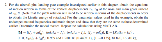 2. For the aircraft plus landing gear example | Chegg.com