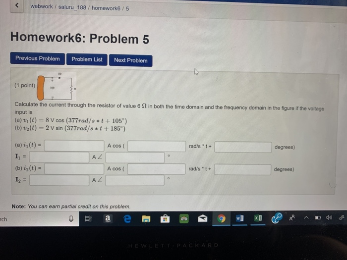 Solved webwork / saluru 188 / homework6/ 5 Homework6: | Chegg.com