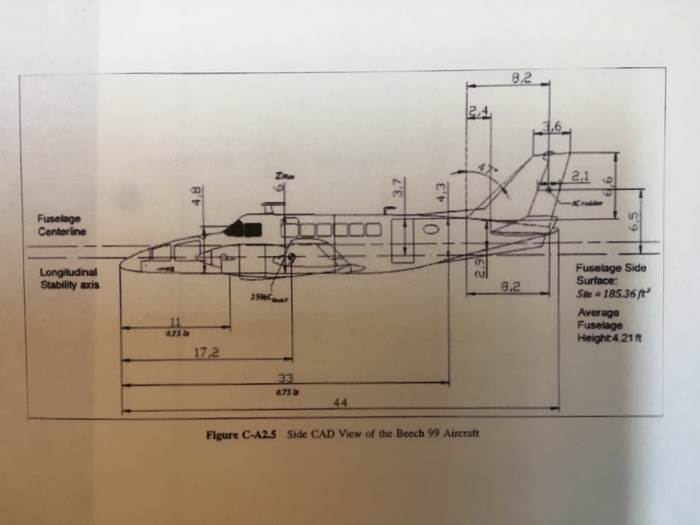 Solved Using the geometry given for the Beech 99 aircraft, | Chegg.com