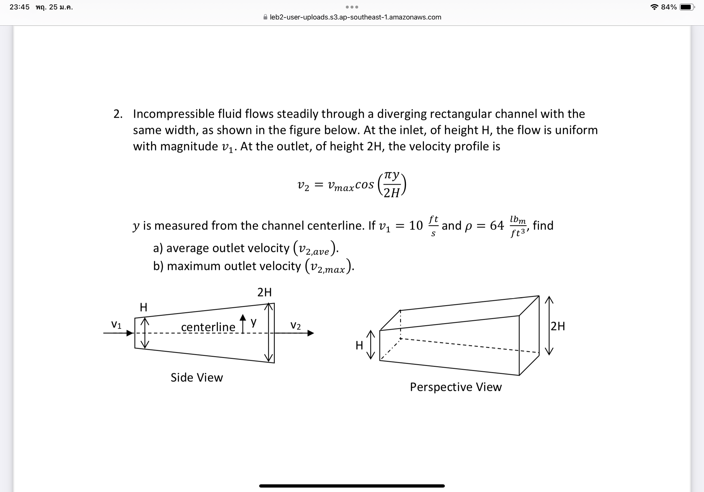 Solved Incompressible fluid flows steadily through a | Chegg.com