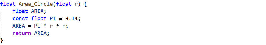 Solved case 'C': case 'c': float radius; cout