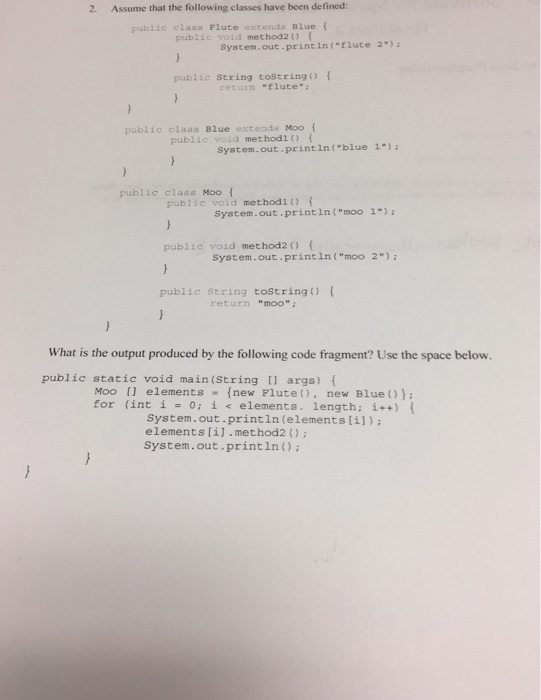 Solved Assume That The Following Classes Have Been Defined 