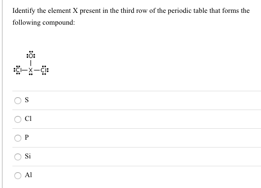 Solved Identify the element X present in the third row of | Chegg.com