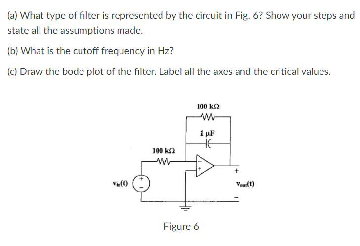 Solved (a) What type of filter is represented by the circuit | Chegg.com