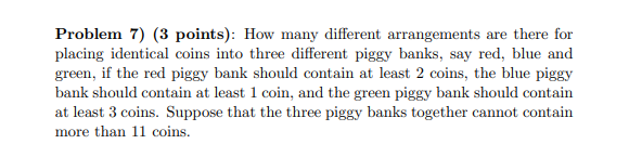 Solved Problem 7) (3 points): How many different | Chegg.com