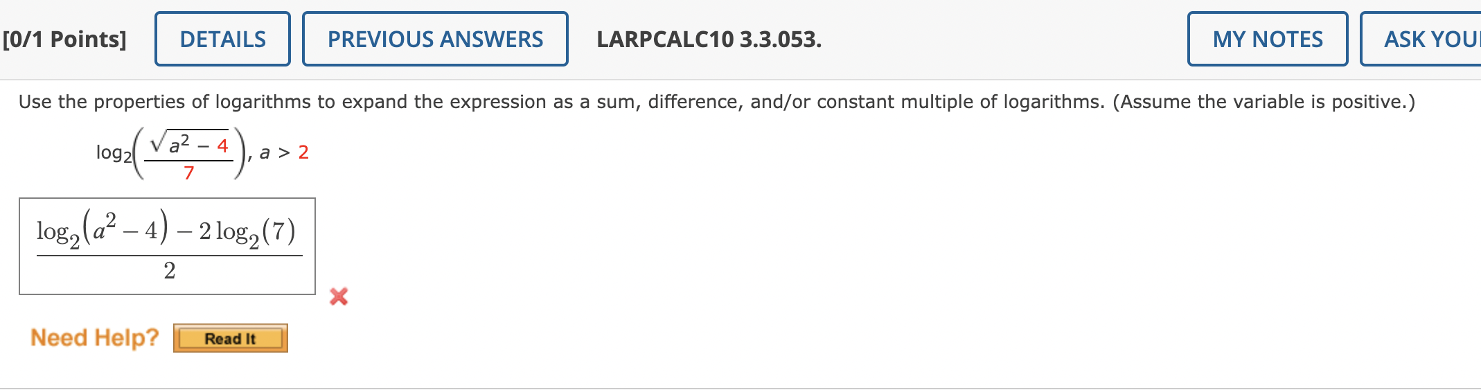 Solved Use the properties of logarithms to expand the | Chegg.com