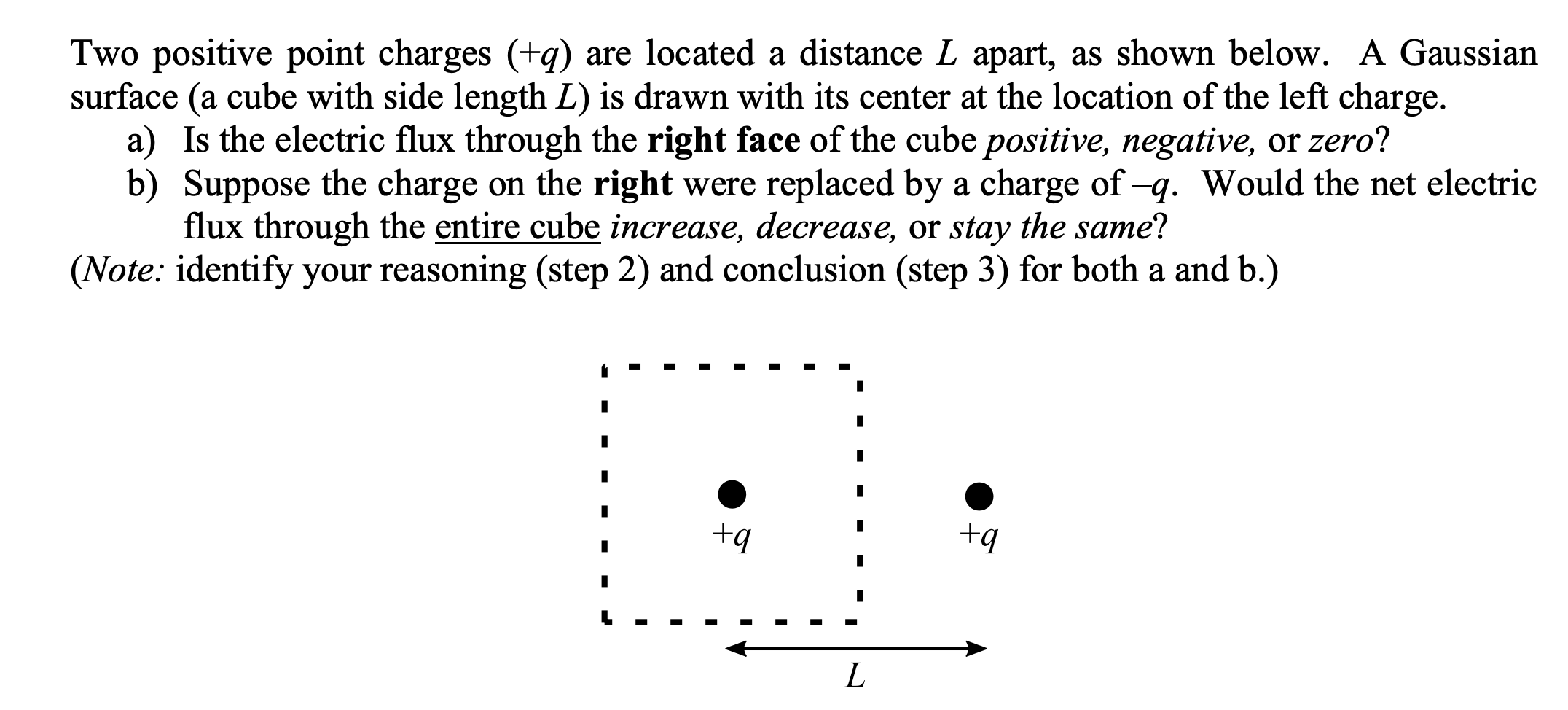 Solved Two positive point charges (+q) are located a | Chegg.com