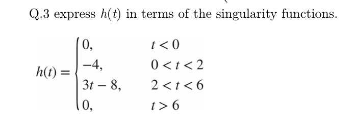 Solved Q.3 express h(t) in terms of the singularity | Chegg.com