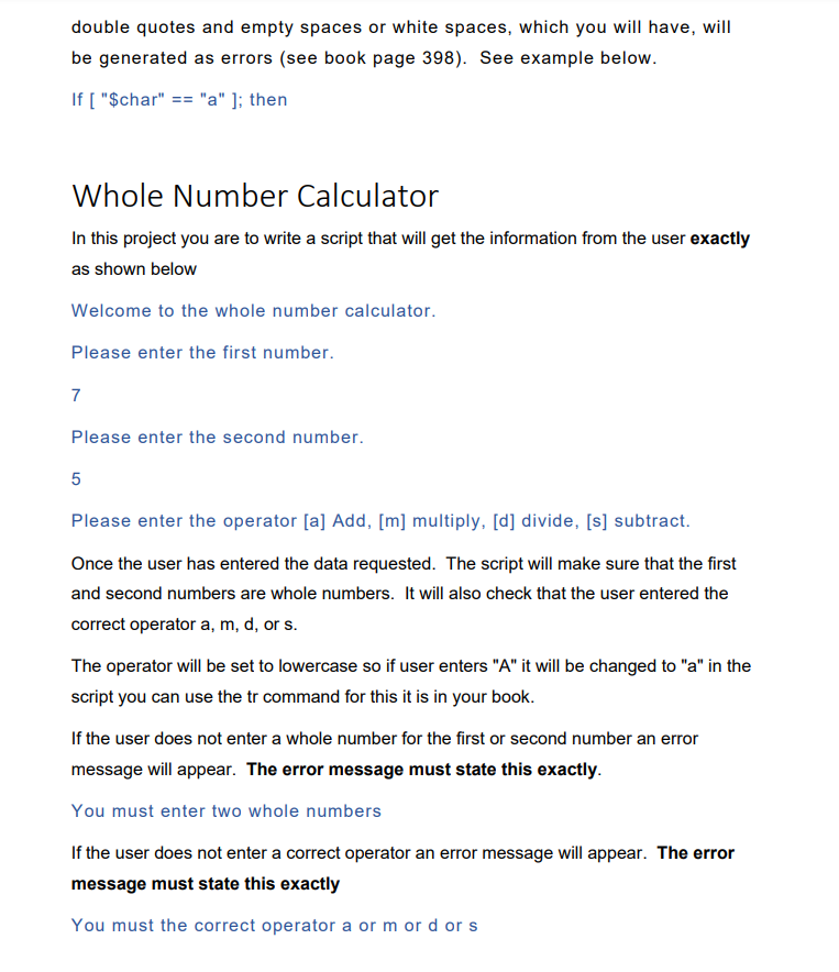 For both projects you are to write a bash script that | Chegg.com