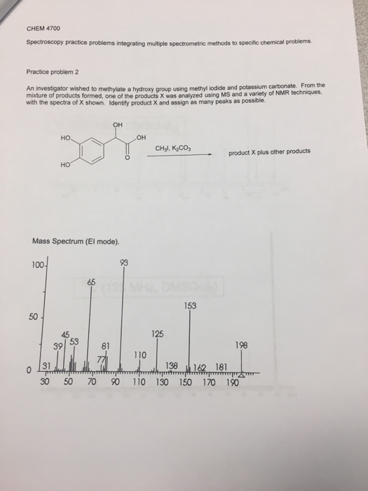 CHEM 4700 Spectroscopy practice problems integrating | Chegg.com