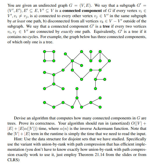 Solved You are given an undirected graph G=(V,E). We say | Chegg.com