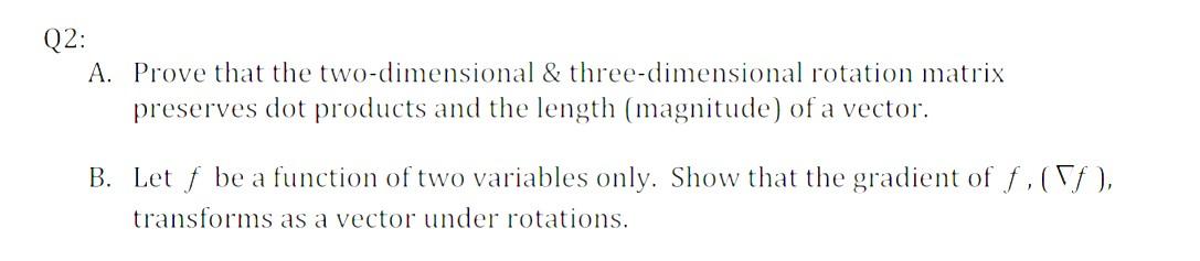 Solved A. Prove that the two-dimensional \& | Chegg.com