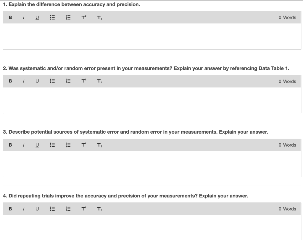 Solved 1. Explain the difference between accuracy and | Chegg.com