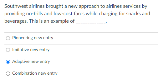 Solved Southwest airlines brought a new approach to airlines | Chegg.com