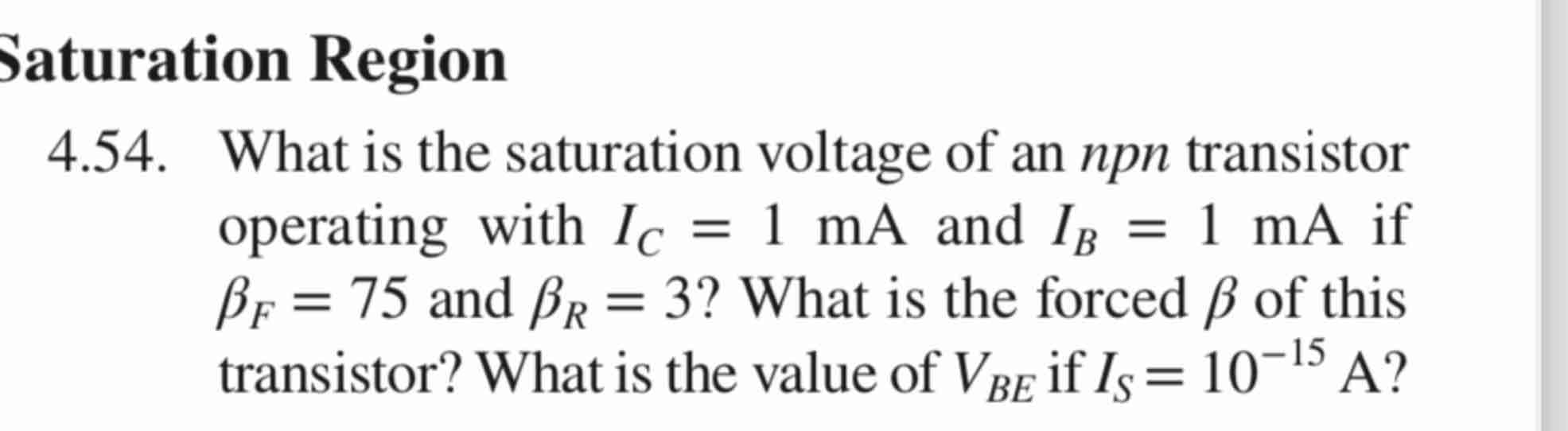 Solved Saturation Region4.54. ﻿What is ﻿the saturation | Chegg.com