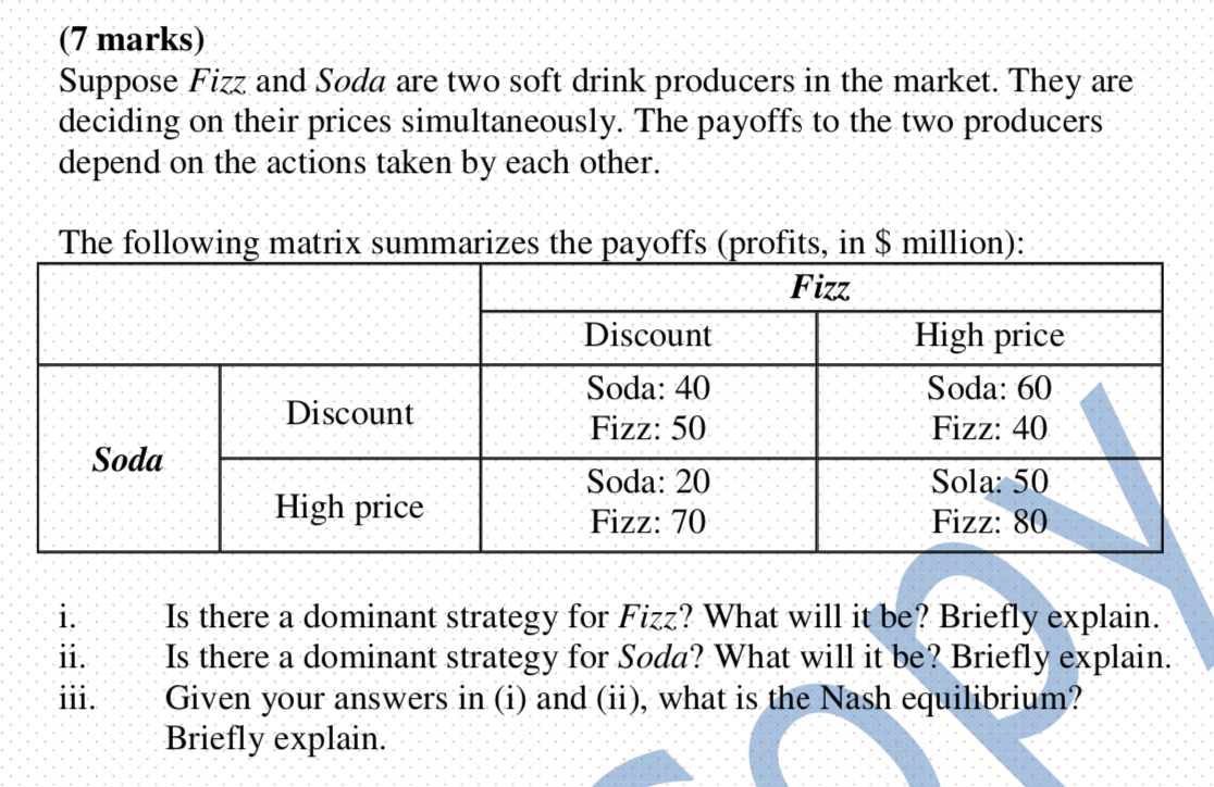 Solved (7 marks) Suppose Fizz and Soda are two soft drink | Chegg.com