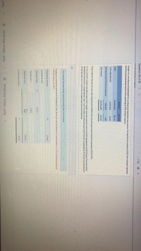 Incremental cost Variable COGS $ 293760 Variable S&A | Chegg.com