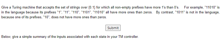 Solved Give A Turing Machine That Accepts The Set Of Strings